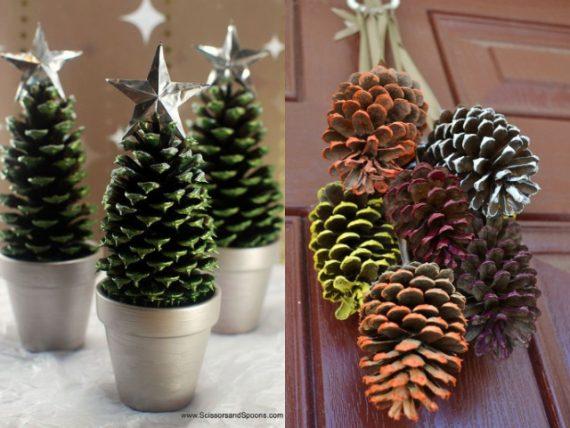 Ιδεες για χριστουγεννιατικη διακοσμηση με κουκουναρια