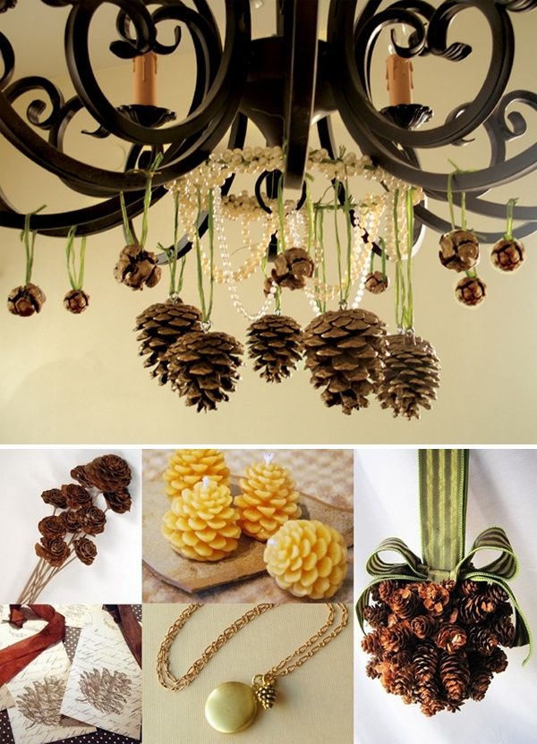 Ιδεες για χριστουγεννιατικη διακοσμηση με κουκουναρια