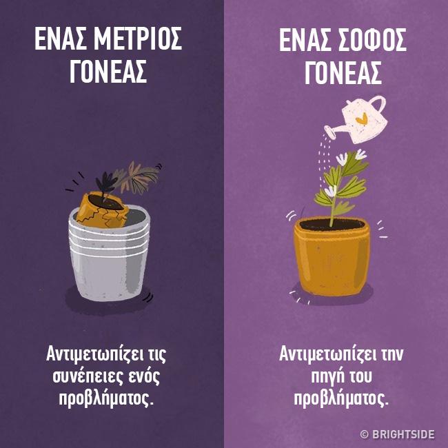 11 σημαντικές διαφορές του σοφού γονέα και του μέτριου γονέα