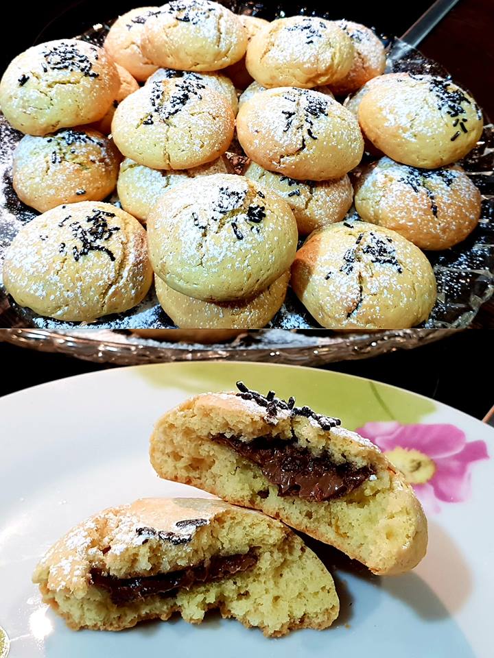 Cookies πορτοκαλιού γεμιστά με μερέντα για να συνοδεύσετε το καφεδάκι σας!