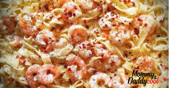 Συνταγή για ταλιατέλες με γαρίδες και κρέμα γάλακτος