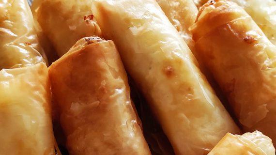 Φλογέρες στον φούρνο με σφολιάτα