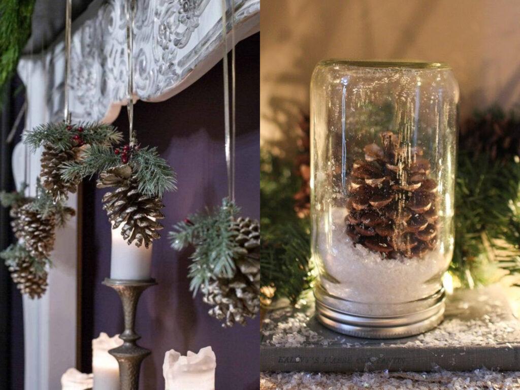 Ιδέες Χριστουγεννιάτικης διακόσμησης με κουκουνάρια για όλο το σπίτι