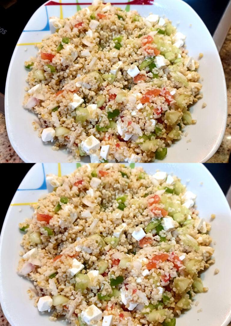 Σαλάτα με πλιγούρι και dressing λεμονιού