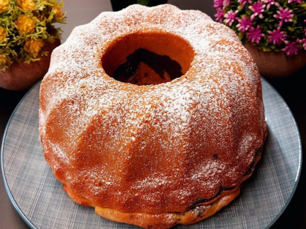 Εύκολο κέικ βανίλια σοκολάτα στο airfryer