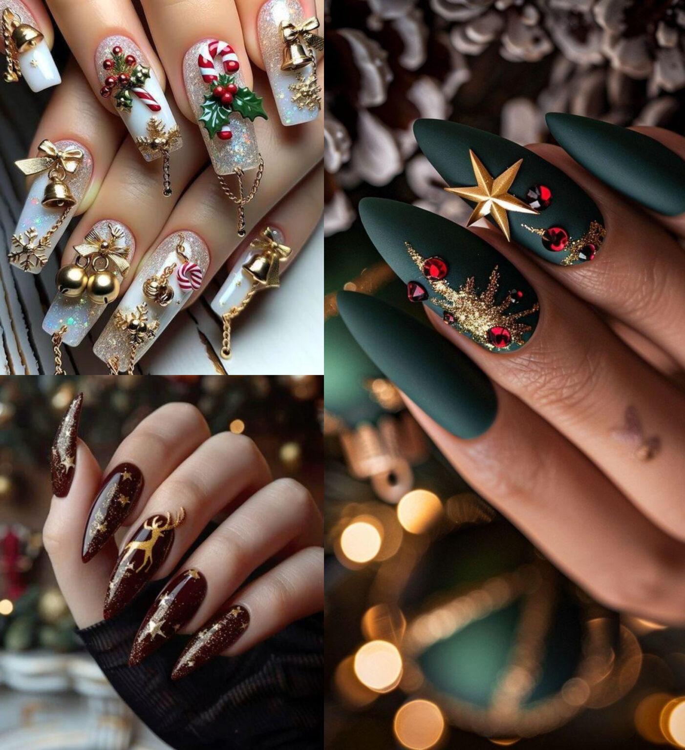 Christmas charms nails : Ιδέες για τα απόλυτα γιορτινά νύχια